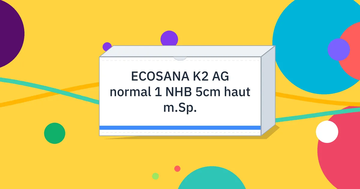 Symbolbild: Packung mit der Aufschrift ECOSANA K2 AG normal 1 NHB 5cm haut m.Sp. (PZN 01380594) – Verfügbarkeit und Bezug in Apotheken in Frankfurt am Main