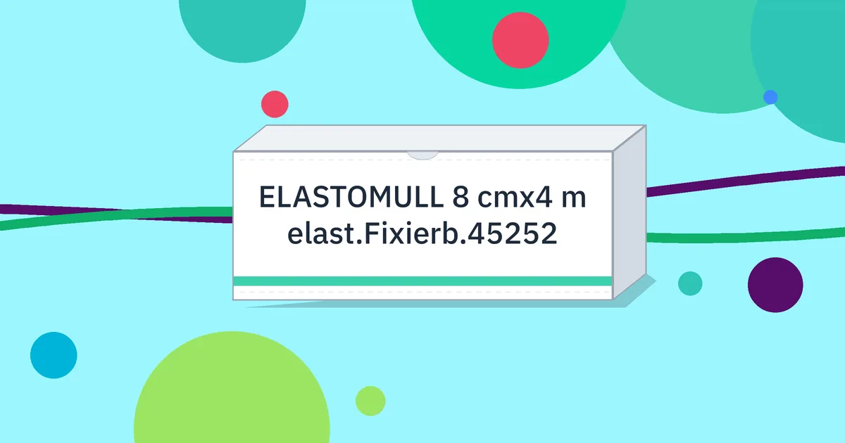 Symbolbild: Packung mit der Aufschrift ELASTOMULL 8 cmx4 m elast.Fixierb.45252 (PZN 18223232) – Verfügbarkeit und Bezug in Apotheken in Frankfurt am Main
