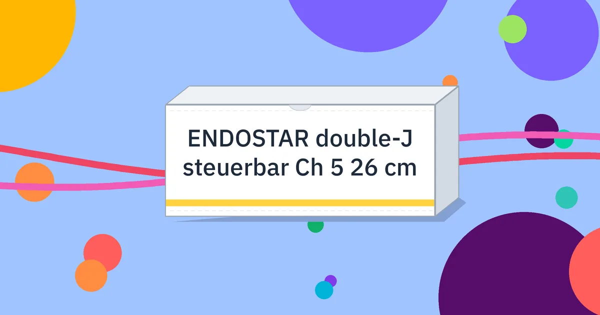 Symbolbild: Packung mit der Aufschrift ENDOSTAR double-J steuerbar Ch 5 26 cm (PZN 00439948) – Verfügbarkeit und Bezug in Apotheken in Frankfurt am Main