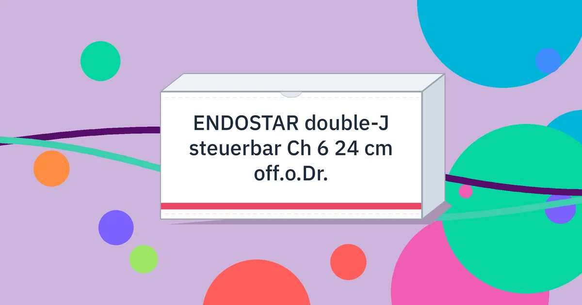 Symbolbild: Packung mit der Aufschrift ENDOSTAR double-J steuerbar Ch 6 24 cm off.o.Dr. (PZN 00439457) – Verfügbarkeit und Bezug in Apotheken in Frankfurt am Main