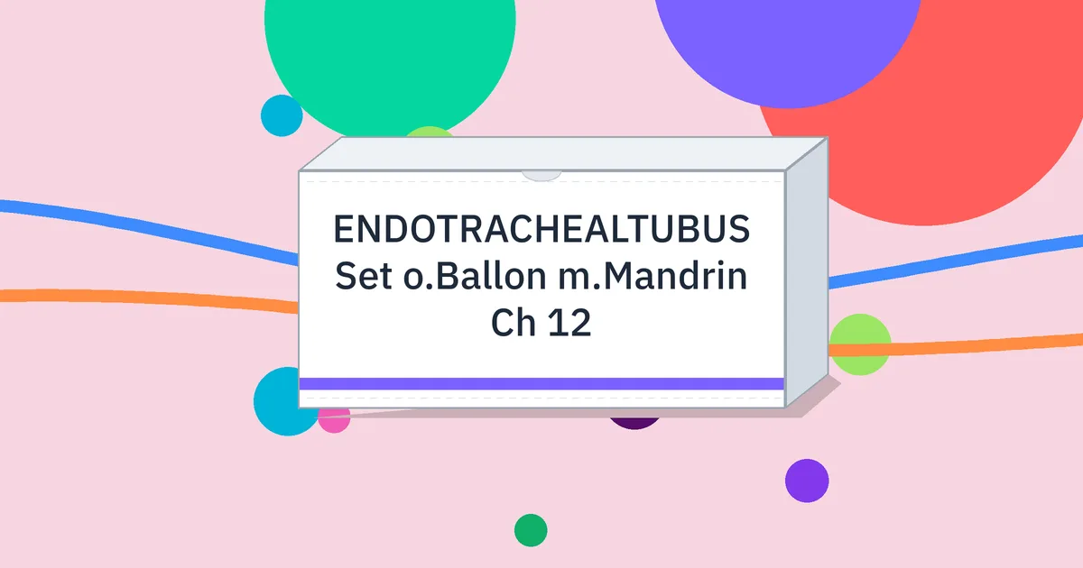 Symbolbild: Packung mit der Aufschrift ENDOTRACHEALTUBUS Set o.Ballon m.Mandrin Ch 12 (PZN 12450033) – Verfügbarkeit und Bezug in Apotheken in Frankfurt am Main