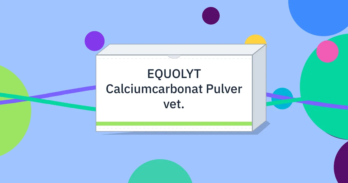 Symbolbild: Packung mit der Aufschrift EQUOLYT Calciumcarbonat Pulver vet. (PZN 00503764) – Verfügbarkeit und Bezug in Apotheken in Frankfurt am Main