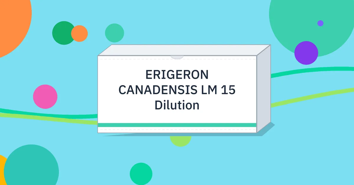 Symbolbild: Packung mit der Aufschrift ERIGERON CANADENSIS LM 15 Dilution (PZN 13478140) – Verfügbarkeit und Bezug in Apotheken in Frankfurt am Main