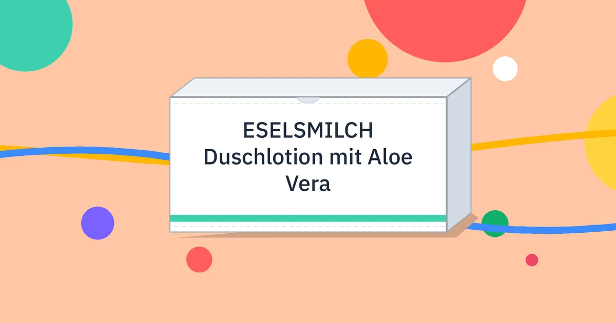Symbolbild: Packung mit der Aufschrift ESELSMILCH Duschlotion mit Aloe Vera (PZN 09746209) – Verfügbarkeit und Bezug in Apotheken in Frankfurt am Main