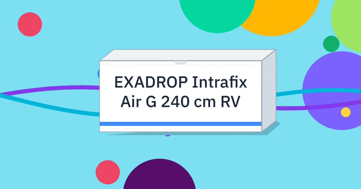 Symbolbild: Packung mit der Aufschrift EXADROP Intrafix Air G 240 cm RV (PZN 19400021) – Verfügbarkeit und Bezug in Apotheken in Frankfurt am Main