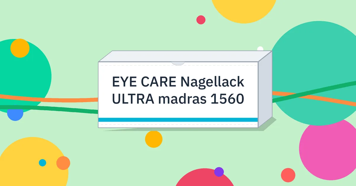 Symbolbild: Packung mit der Aufschrift EYE CARE Nagellack ULTRA madras 1560 (PZN 20582458) – Verfügbarkeit und Bezug in Apotheken in Frankfurt am Main