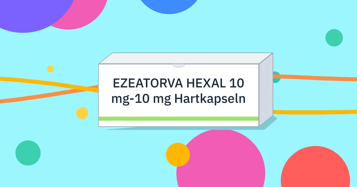 Symbolbild: Packung mit der Aufschrift EZEATORVA HEXAL 10 mg-10 mg Hartkapseln (PZN 16891165) – Verfügbarkeit und Bezug in Apotheken in Frankfurt am Main