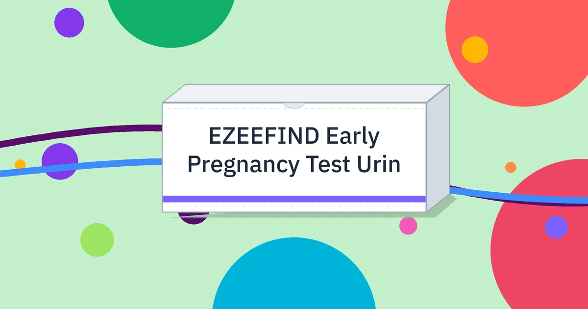 Symbolbild: Packung mit der Aufschrift EZEEFIND Early Pregnancy Test Urin (PZN 19993050) – Verfügbarkeit und Bezug in Apotheken in Frankfurt am Main
