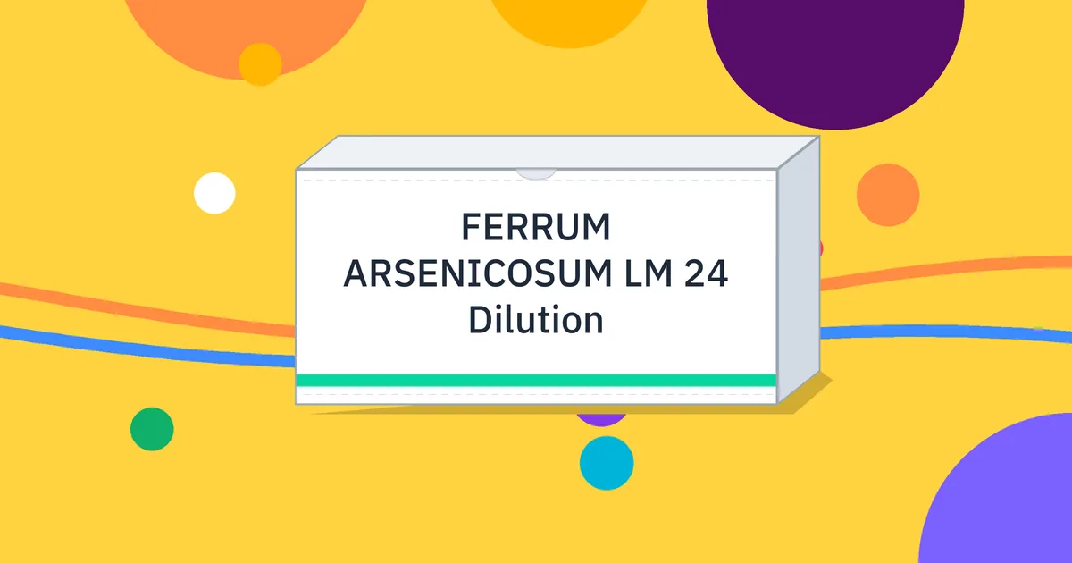 Symbolbild: Packung mit der Aufschrift FERRUM ARSENICOSUM LM 24 Dilution (PZN 08807191) – Verfügbarkeit und Bezug in Apotheken in Frankfurt am Main