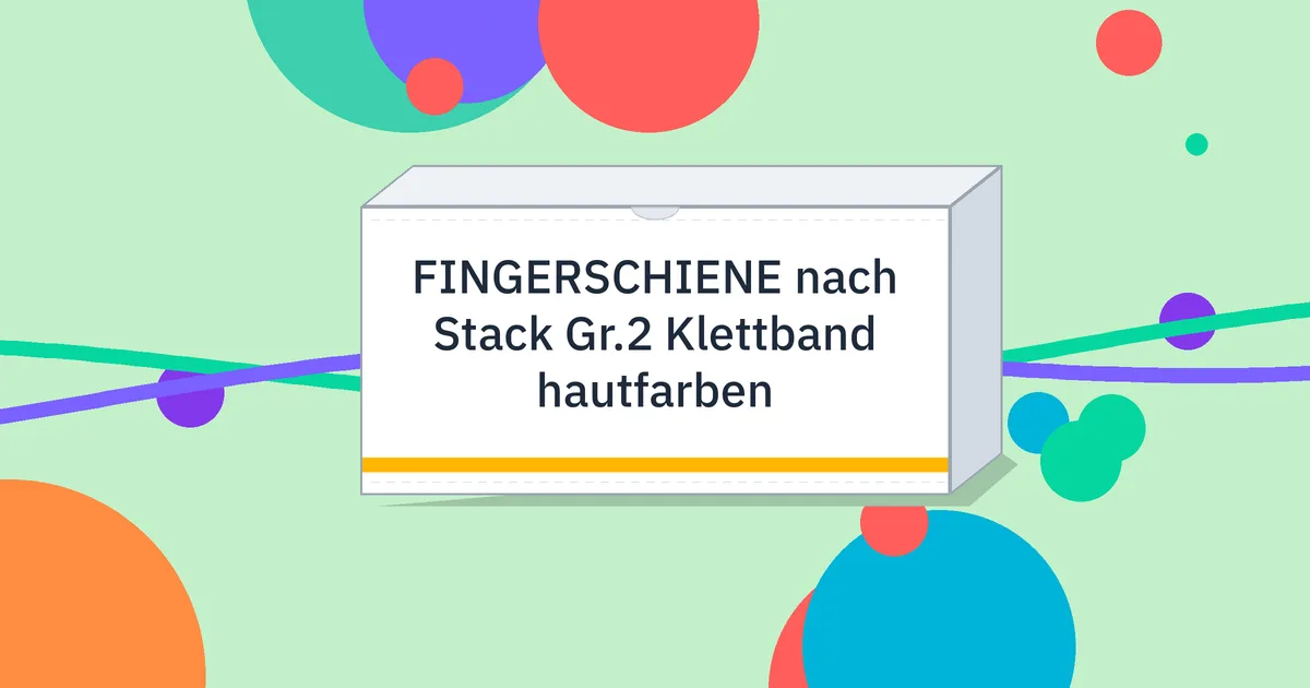 Symbolbild: Packung mit der Aufschrift FINGERSCHIENE nach Stack Gr.2 Klettband hautfarben (PZN 10213895) – Verfügbarkeit und Bezug in Apotheken in Frankfurt am Main