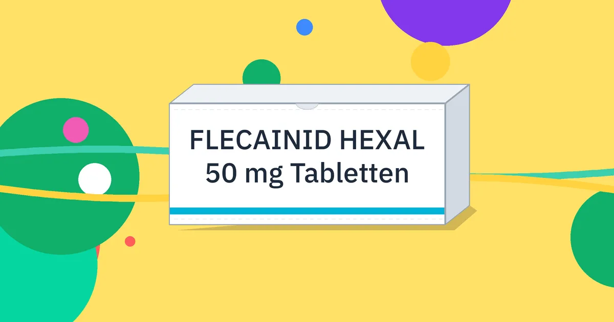 Symbolbild: Packung mit der Aufschrift FLECAINID HEXAL 50 mg Tabletten (PZN 00647109) – Verfügbarkeit und Bezug in Apotheken in Frankfurt am Main
