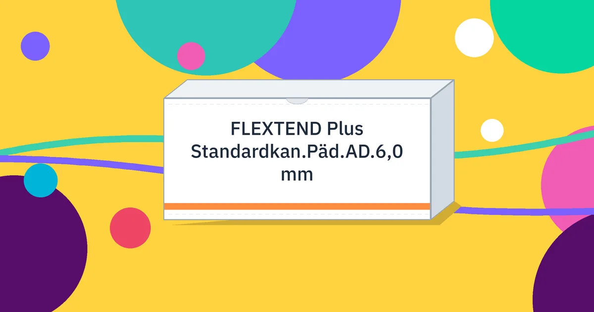 Symbolbild: Packung mit der Aufschrift FLEXTEND Plus Standardkan.Päd.AD.6,0 mm (PZN 09217215) – Verfügbarkeit und Bezug in Apotheken in Frankfurt am Main