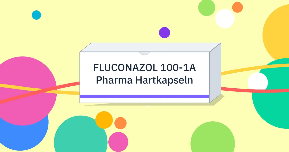 Symbolbild: Packung mit der Aufschrift FLUCONAZOL 100-1A Pharma Hartkapseln (PZN 01191278) – Verfügbarkeit und Bezug in Apotheken in Frankfurt am Main