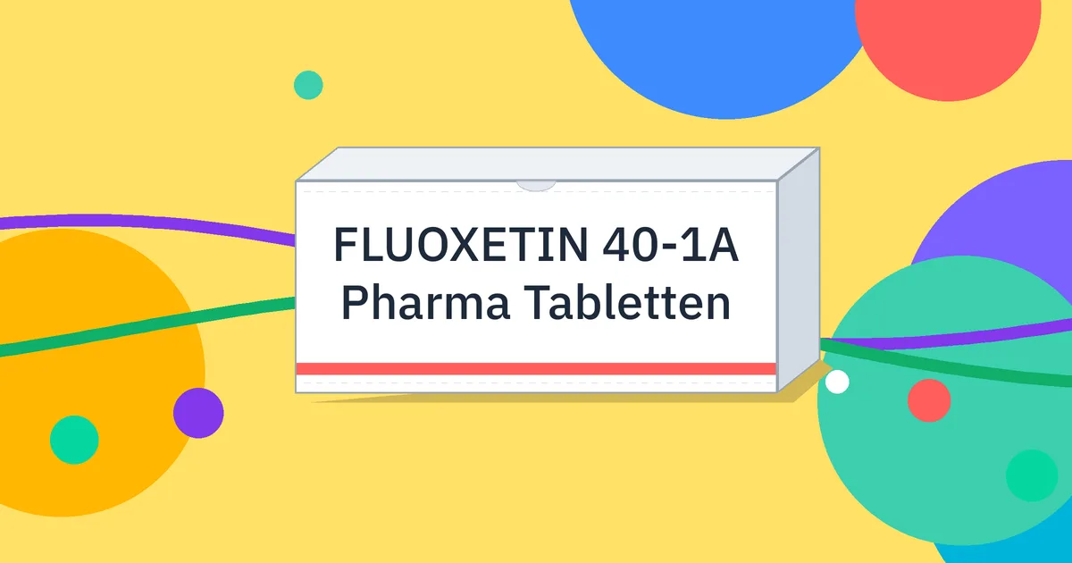 Symbolbild: Packung mit der Aufschrift FLUOXETIN 40-1A Pharma Tabletten (PZN 04834133) – Verfügbarkeit und Bezug in Apotheken in Frankfurt am Main