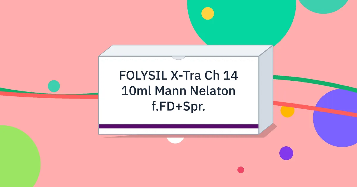 Symbolbild: Packung mit der Aufschrift FOLYSIL X-Tra Ch 14 10ml Mann Nelaton f.FD+Spr. (PZN 17998439) – Verfügbarkeit und Bezug in Apotheken in Frankfurt am Main