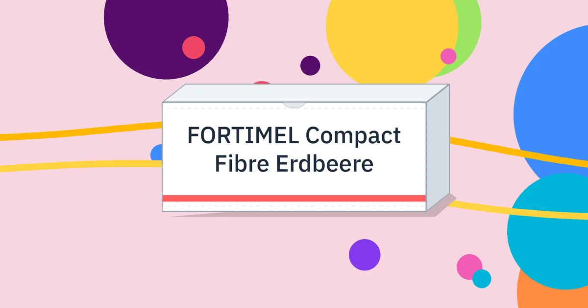Symbolbild: Packung mit der Aufschrift FORTIMEL Compact Fibre Erdbeere (PZN 19964657) – Verfügbarkeit und Bezug in Apotheken in Frankfurt am Main