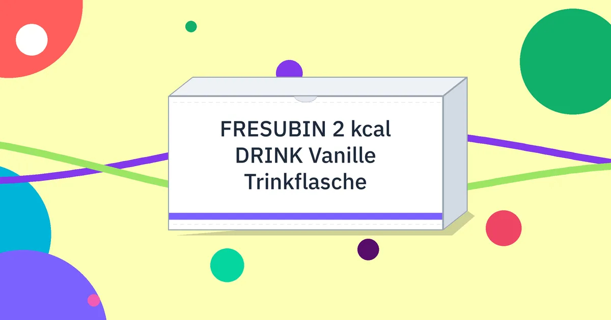 Symbolbild: Packung mit der Aufschrift FRESUBIN 2 kcal DRINK Vanille Trinkflasche (PZN 12144313) – Verfügbarkeit und Bezug in Apotheken in Frankfurt am Main
