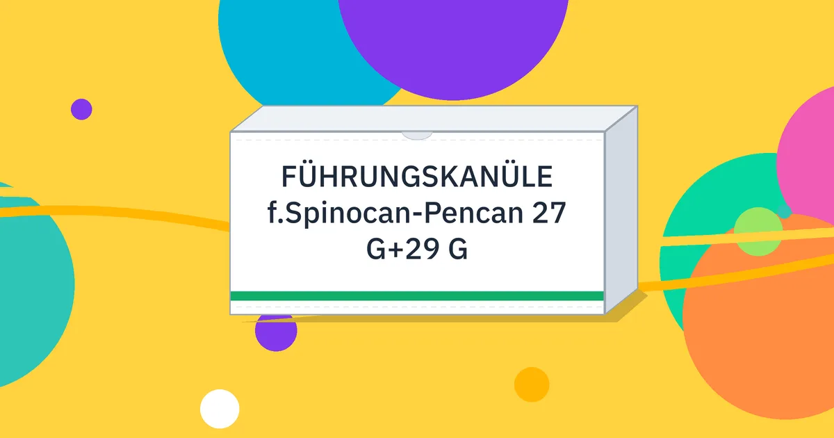 Symbolbild: Packung mit der Aufschrift FÜHRUNGSKANÜLE f.Spinocan-Pencan 27 G+29 G (PZN 01795728) – Verfügbarkeit und Bezug in Apotheken in Frankfurt am Main