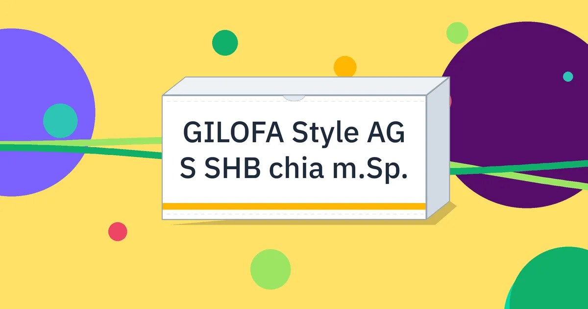 Symbolbild: Packung mit der Aufschrift GILOFA Style AG S SHB chia m.Sp. (PZN 16727603) – Verfügbarkeit und Bezug in Apotheken in Frankfurt am Main