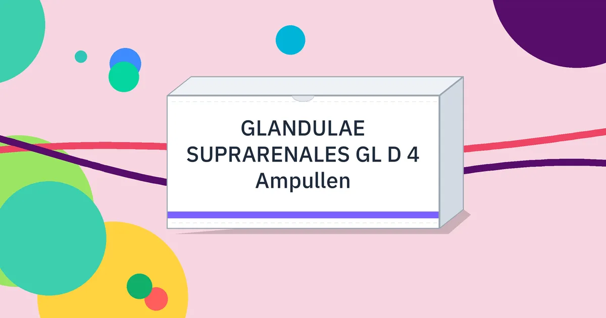 Symbolbild: Packung mit der Aufschrift GLANDULAE SUPRARENALES GL D 4 Ampullen (PZN 02829406) – Verfügbarkeit und Bezug in Apotheken in Frankfurt am Main