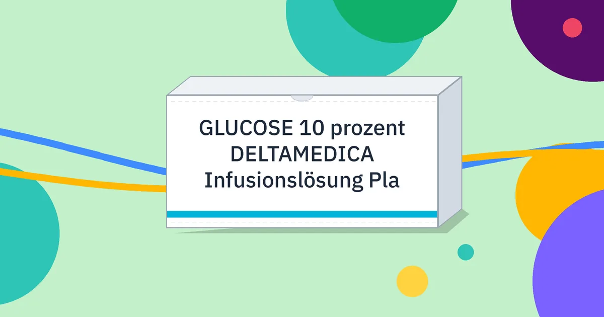 Symbolbild: Packung mit der Aufschrift GLUCOSE 10 prozent DELTAMEDICA Infusionslösung Pla (PZN 02349468) – Verfügbarkeit und Bezug in Apotheken in Frankfurt am Main