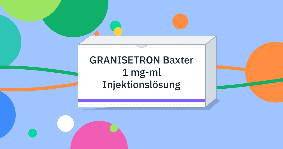Symbolbild: Packung mit der Aufschrift GRANISETRON Baxter 1 mg-ml Injektionslösung (PZN 16791363) – Verfügbarkeit und Bezug in Apotheken in Frankfurt am Main
