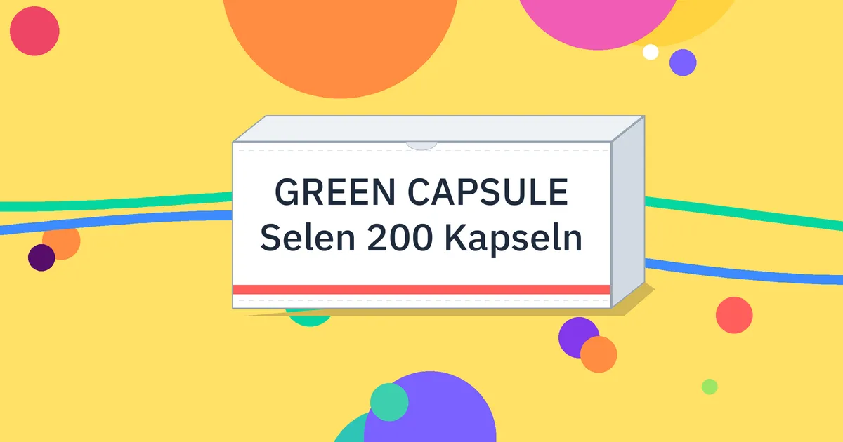 Symbolbild: Packung mit der Aufschrift GREEN CAPSULE Selen 200 Kapseln (PZN 18243080) – Verfügbarkeit und Bezug in Apotheken in Frankfurt am Main