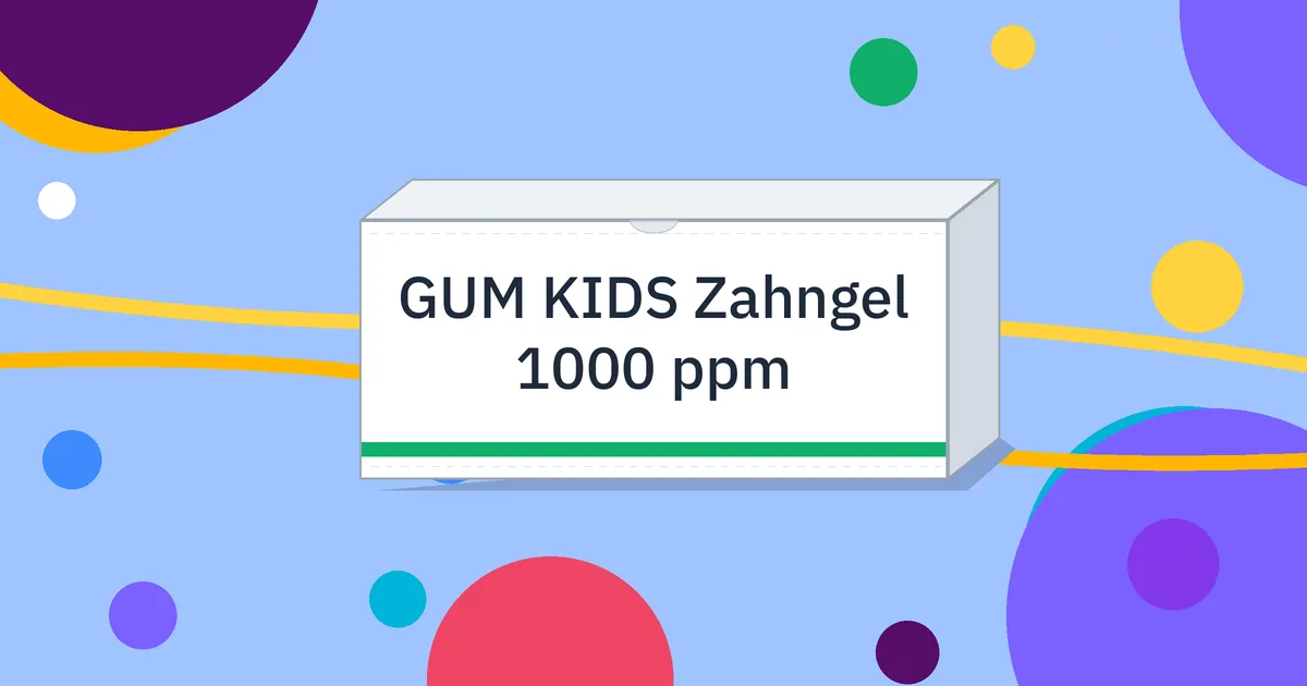 Symbolbild: Packung mit der Aufschrift GUM KIDS Zahngel 1000 ppm (PZN 18601243) – Verfügbarkeit und Bezug in Apotheken in Frankfurt am Main