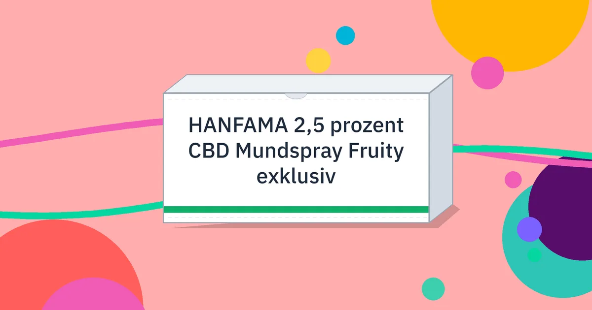 Symbolbild: Packung mit der Aufschrift HANFAMA 2,5 prozent CBD Mundspray Fruity exklusiv (PZN 18048013) – Verfügbarkeit und Bezug in Apotheken in Frankfurt am Main