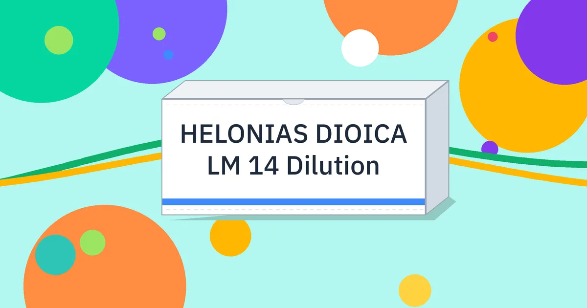Symbolbild: Packung mit der Aufschrift HELONIAS DIOICA LM 14 Dilution (PZN 12887037) – Verfügbarkeit und Bezug in Apotheken in Frankfurt am Main