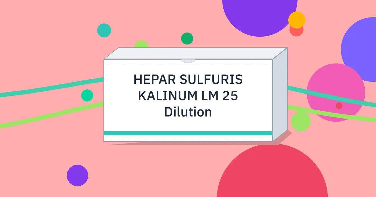 Symbolbild: Packung mit der Aufschrift HEPAR SULFURIS KALINUM LM 25 Dilution (PZN 12888025) – Verfügbarkeit und Bezug in Apotheken in Frankfurt am Main