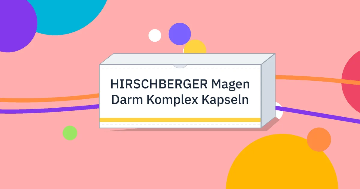 Symbolbild: Packung mit der Aufschrift HIRSCHBERGER Magen Darm Komplex Kapseln (PZN 09476632) – Verfügbarkeit und Bezug in Apotheken in Frankfurt am Main