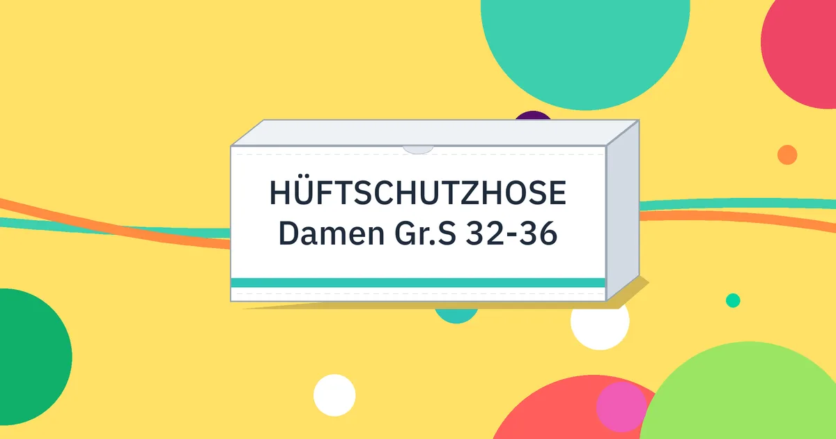Symbolbild: Packung mit der Aufschrift HÜFTSCHUTZHOSE Damen Gr.S 32-36 (PZN 04608112) – Verfügbarkeit und Bezug in Apotheken in Frankfurt am Main