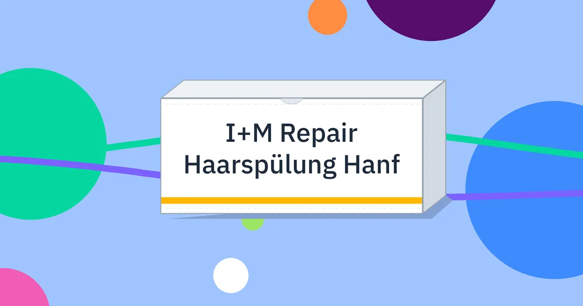 Symbolbild: Packung mit der Aufschrift I+M Repair Haarspülung Hanf (PZN 07241020) – Verfügbarkeit und Bezug in Apotheken in Frankfurt am Main