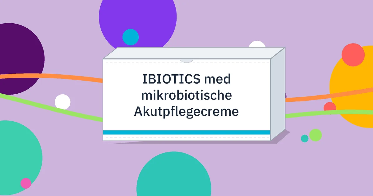Symbolbild: Packung mit der Aufschrift IBIOTICS med mikrobiotische Akutpflegecreme (PZN 14351559) – Verfügbarkeit und Bezug in Apotheken in Frankfurt am Main