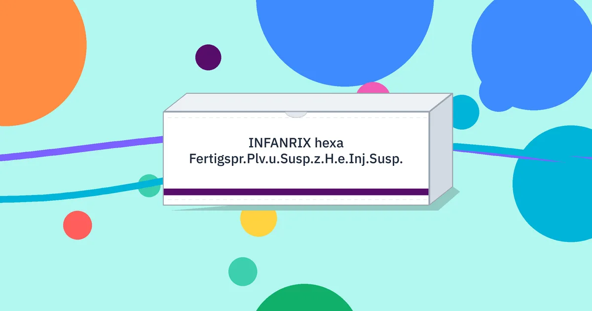 Symbolbild: Packung mit der Aufschrift INFANRIX hexa Fertigspr.Plv.u.Susp.z.H.e.Inj.Susp. (PZN 01852975) – Verfügbarkeit und Bezug in Apotheken in Frankfurt am Main