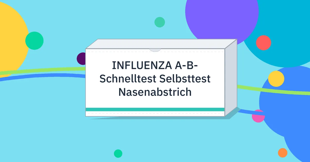 Symbolbild: Packung mit der Aufschrift INFLUENZA A-B-Schnelltest Selbsttest Nasenabstrich (PZN 18242554) – Verfügbarkeit und Bezug in Apotheken in Frankfurt am Main