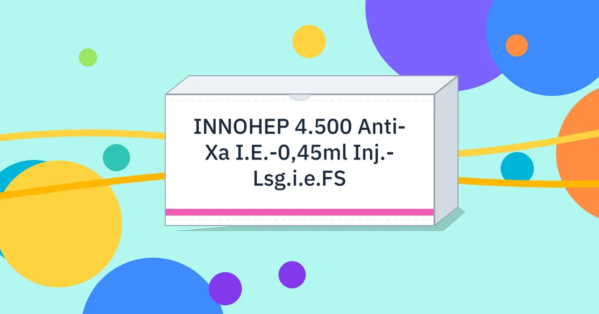 Symbolbild: Packung mit der Aufschrift INNOHEP 4.500 Anti-Xa I.E.-0,45ml Inj.-Lsg.i.e.FS (PZN 18379980) – Verfügbarkeit und Bezug in Apotheken in Frankfurt am Main