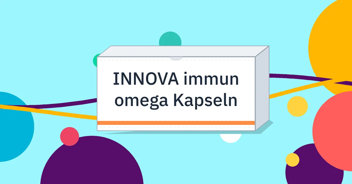 Symbolbild: Packung mit der Aufschrift INNOVA immun omega Kapseln (PZN 14180684) – Verfügbarkeit und Bezug in Apotheken in Frankfurt am Main