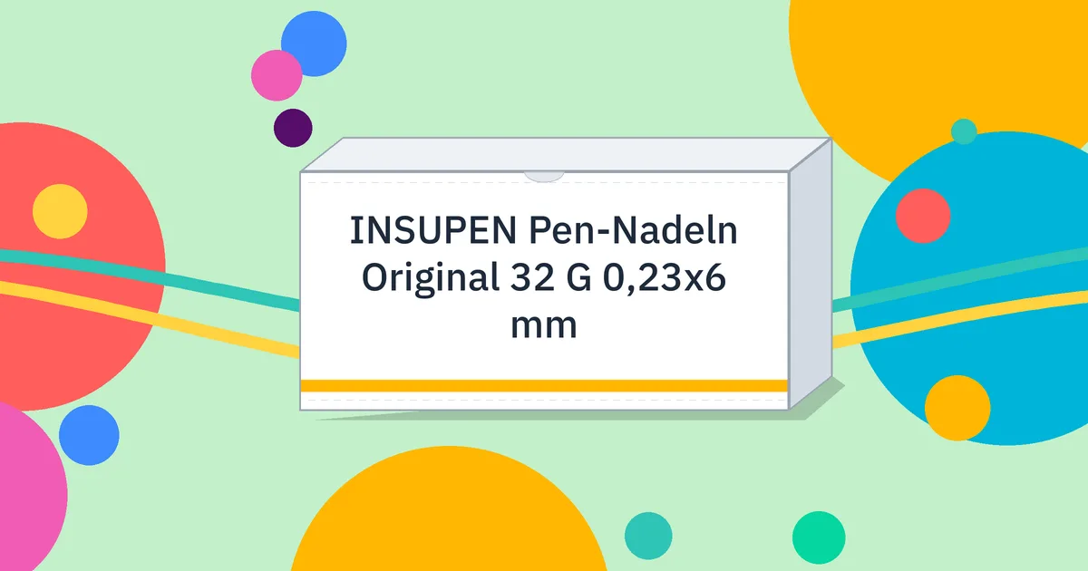 Symbolbild: Packung mit der Aufschrift INSUPEN Pen-Nadeln Original 32 G 0,23x6 mm (PZN 16616246) – Verfügbarkeit und Bezug in Apotheken in Frankfurt am Main