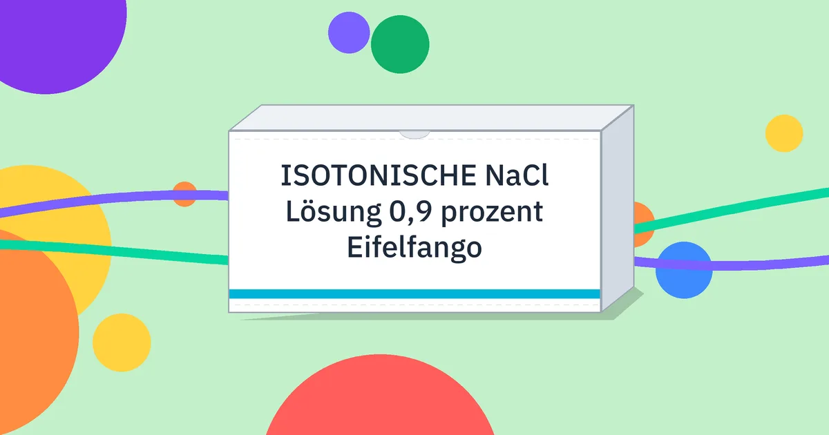 Symbolbild: Packung mit der Aufschrift ISOTONISCHE NaCl Lösung 0,9 prozent Eifelfango (PZN 04032965) – Verfügbarkeit und Bezug in Apotheken in Frankfurt am Main