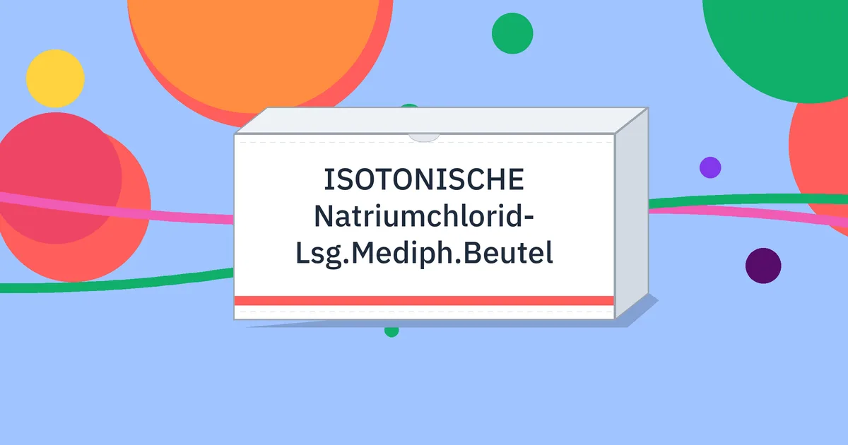 Symbolbild: Packung mit der Aufschrift ISOTONISCHE Natriumchlorid-Lsg.Mediph.Beutel (PZN 19633788) – Verfügbarkeit und Bezug in Apotheken in Frankfurt am Main