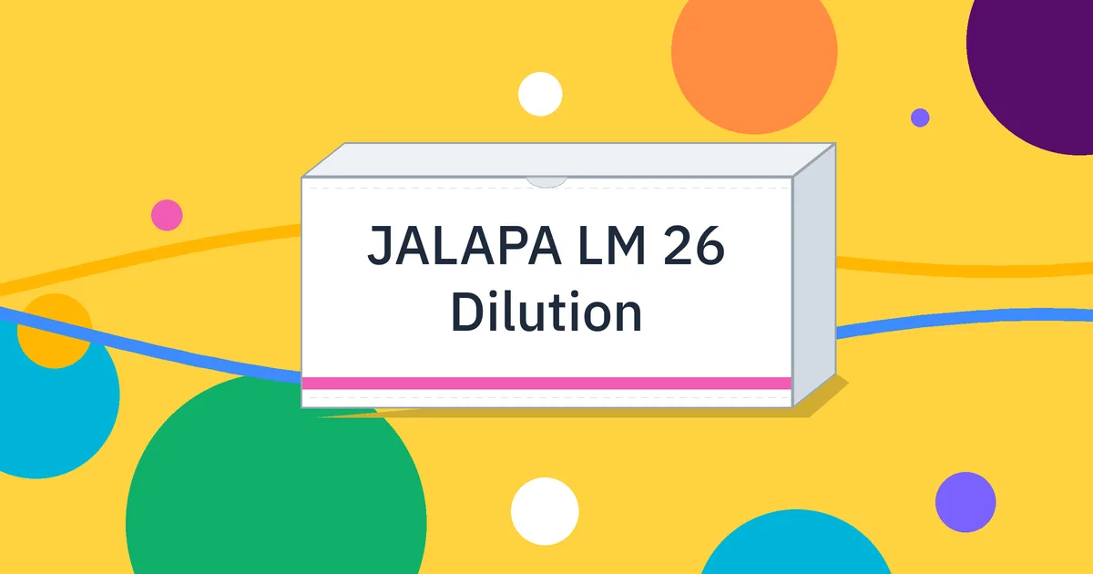 Symbolbild: Packung mit der Aufschrift JALAPA LM 26 Dilution (PZN 13562024) – Verfügbarkeit und Bezug in Apotheken in Frankfurt am Main