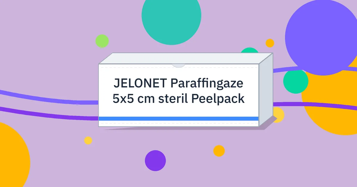 Symbolbild: Packung mit der Aufschrift JELONET Paraffingaze 5x5 cm steril Peelpack (PZN 13820199) – Verfügbarkeit und Bezug in Apotheken in Frankfurt am Main