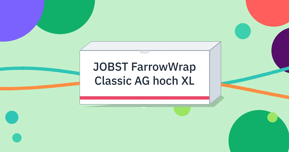 Symbolbild: Packung mit der Aufschrift JOBST FarrowWrap Classic AG hoch XL (PZN 13869857) – Verfügbarkeit und Bezug in Apotheken in Frankfurt am Main