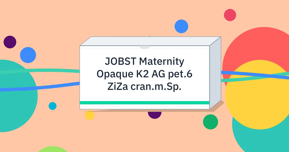 Symbolbild: Packung mit der Aufschrift JOBST Maternity Opaque K2 AG pet.6 ZiZa cran.m.Sp. (PZN 15858510) – Verfügbarkeit und Bezug in Apotheken in Frankfurt am Main