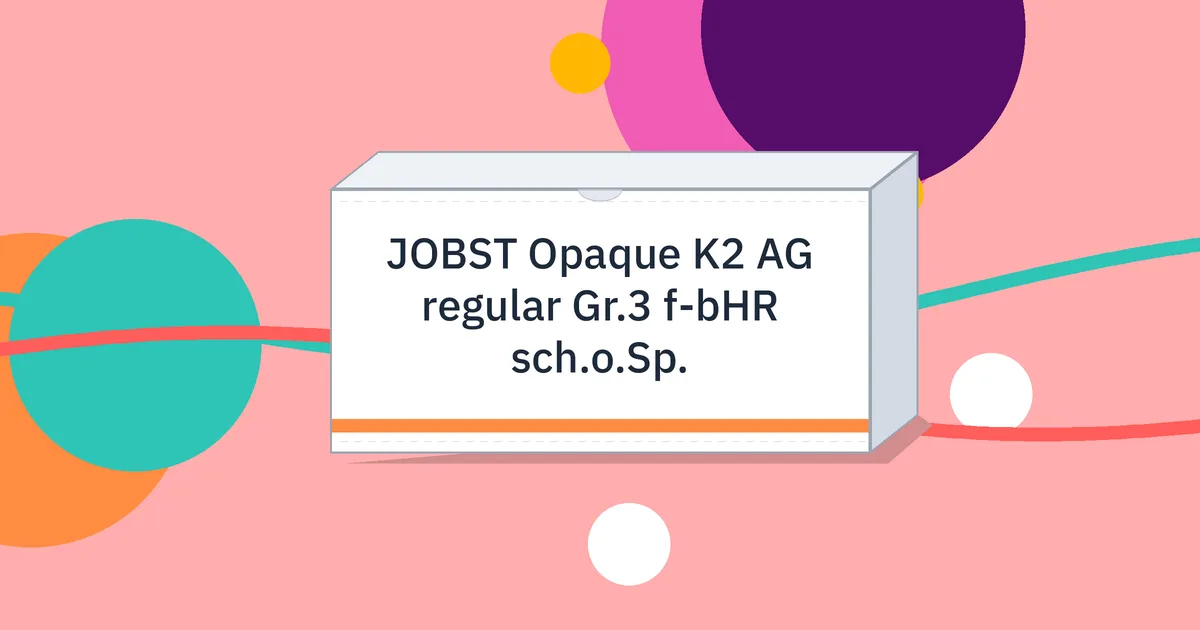 Symbolbild: Packung mit der Aufschrift JOBST Opaque K2 AG regular Gr.3 f-bHR sch.o.Sp. (PZN 11253939) – Verfügbarkeit und Bezug in Apotheken in Frankfurt am Main