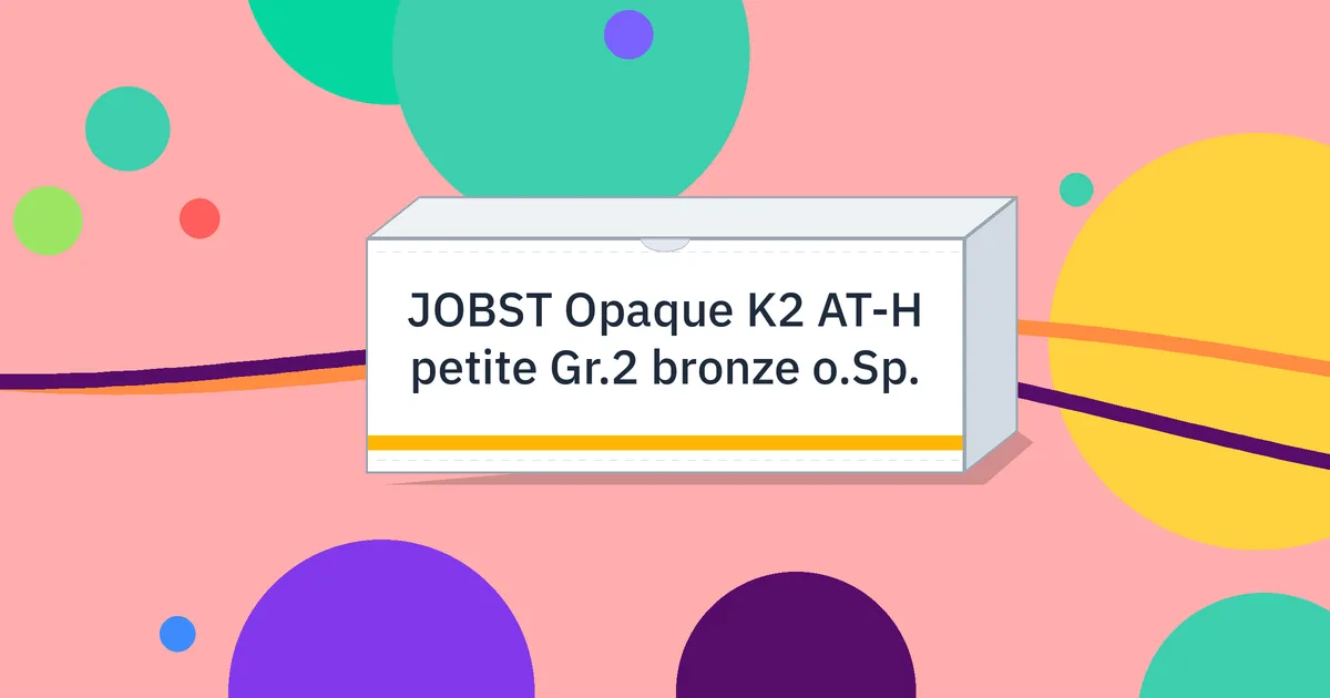Symbolbild: Packung mit der Aufschrift JOBST Opaque K2 AT-H petite Gr.2 bronze o.Sp. (PZN 13118217) – Verfügbarkeit und Bezug in Apotheken in Frankfurt am Main