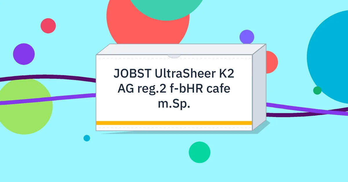 Symbolbild: Packung mit der Aufschrift JOBST UltraSheer K2 AG reg.2 f-bHR cafe m.Sp. (PZN 13144433) – Verfügbarkeit und Bezug in Apotheken in Frankfurt am Main