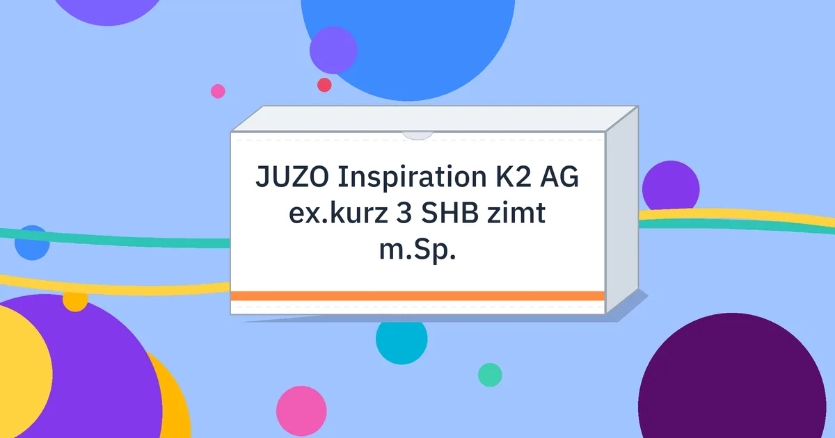 Symbolbild: Packung mit der Aufschrift JUZO Inspiration K2 AG ex.kurz 3 SHB zimt m.Sp. (PZN 14963363) – Verfügbarkeit und Bezug in Apotheken in Frankfurt am Main